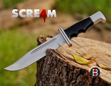 Scream Replica Knife: Bloody Ghostface Replica Buck 120 Hunting Knife ...